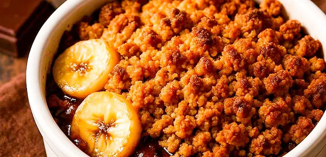 Recette de Crumble banane chocolat